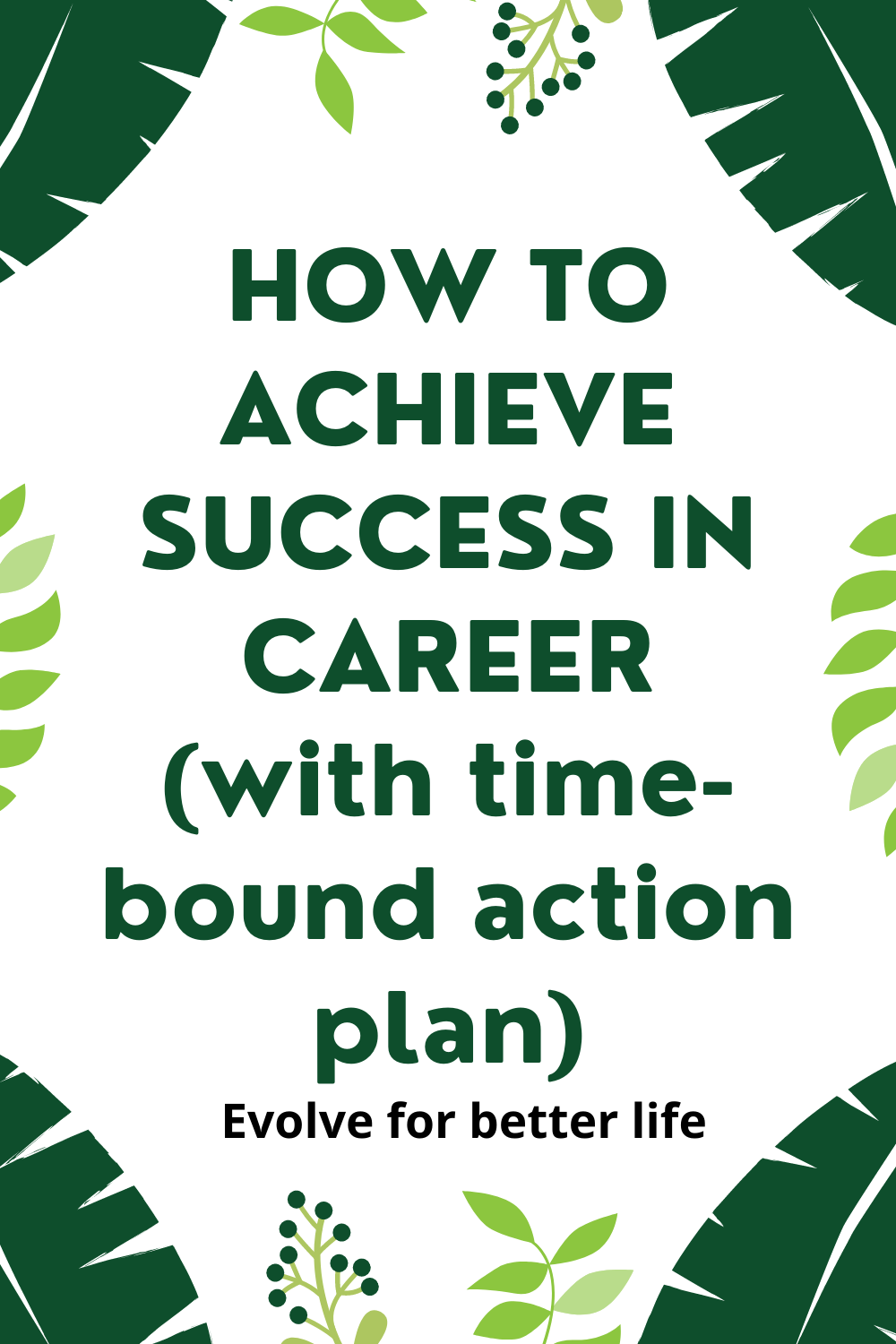 How to achieve Career Goals (with time-bound action plan)? - Evolve for ...